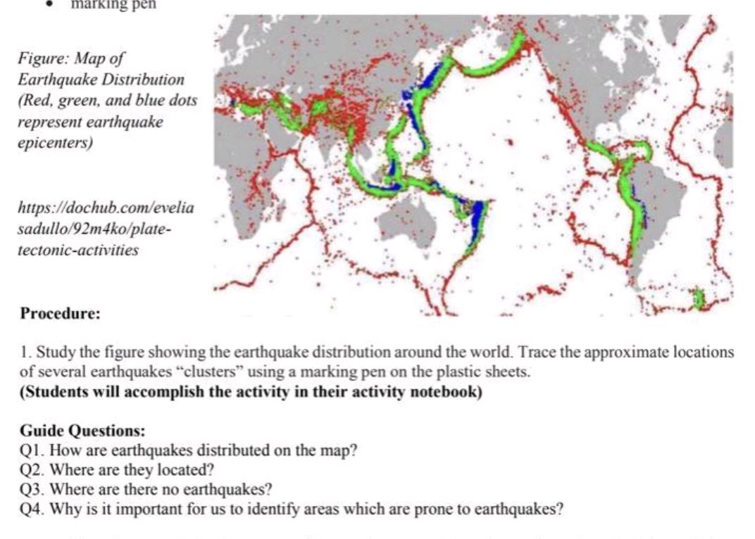 Figure: Map of Earthquake Distribution (Red, | StudyX