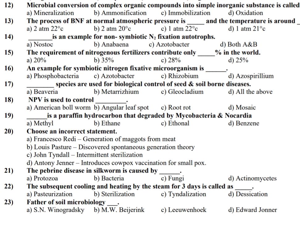 12) Microbial conversion of complex organic | StudyX