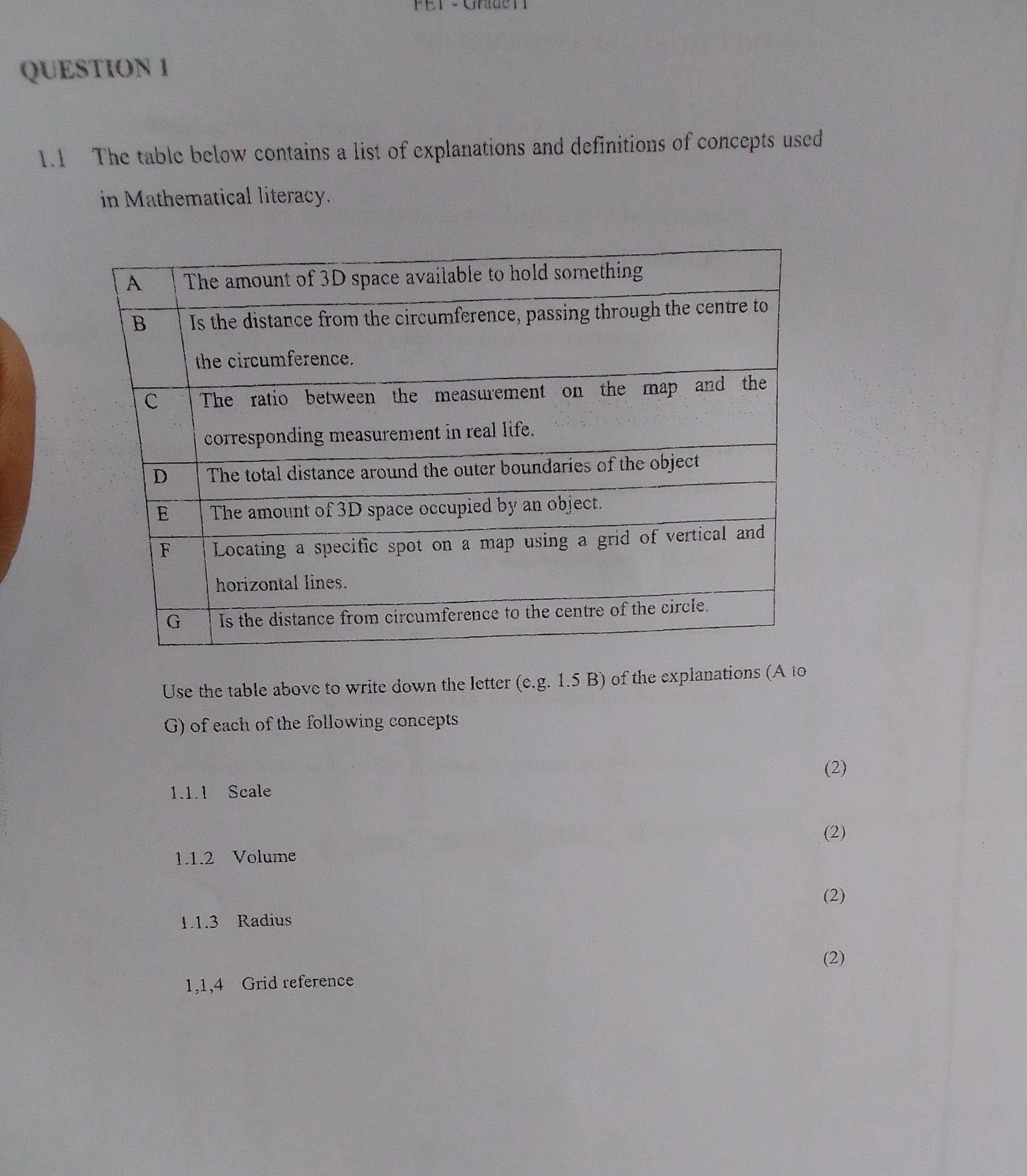 1. 1 The table below contains a list of | StudyX