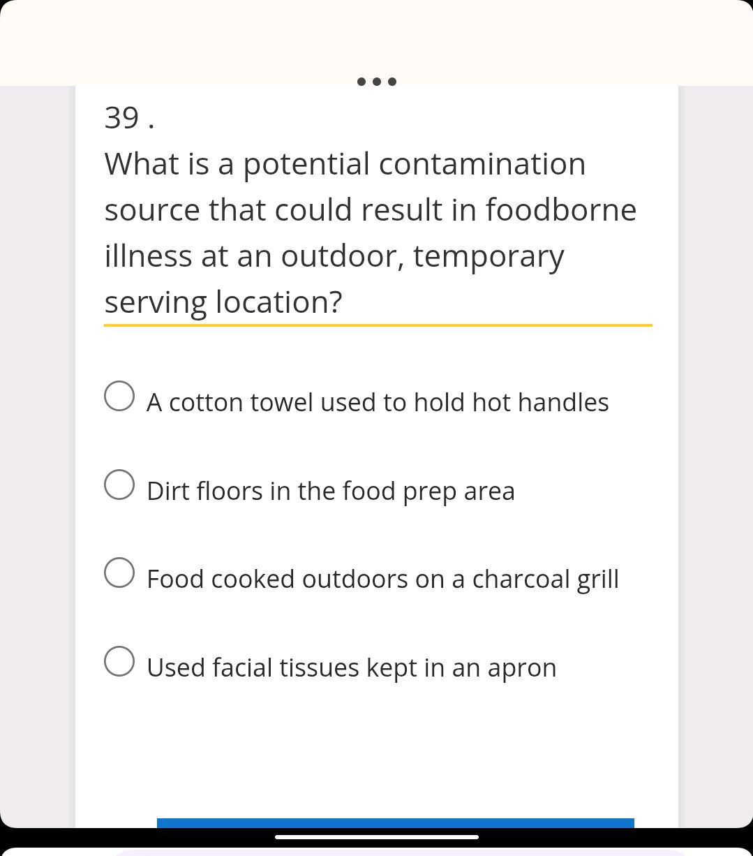 39. What is a potential contamination | StudyX