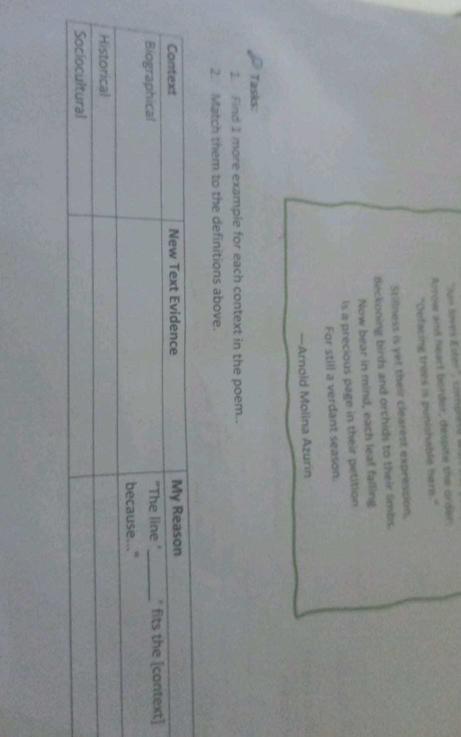 Tasks: 1. Find 1 more example for each | StudyX