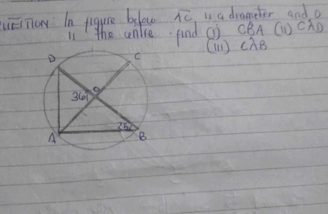 QUESTION: In figure below AC is a diameter | StudyX