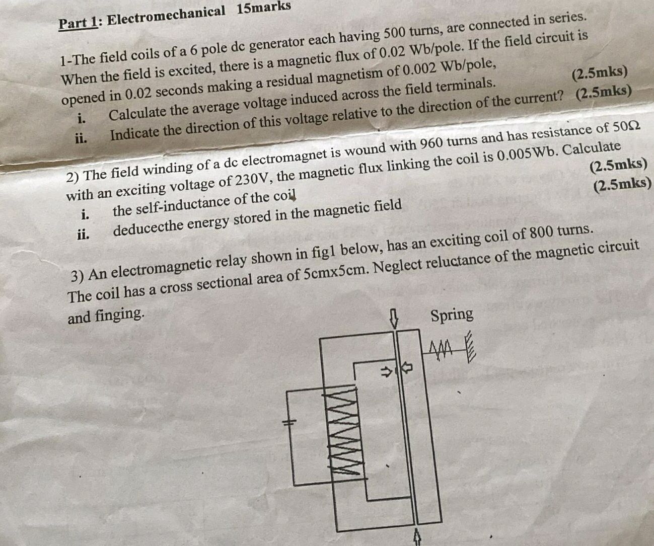 1- The field coils of a 6 pole dc generator | StudyX