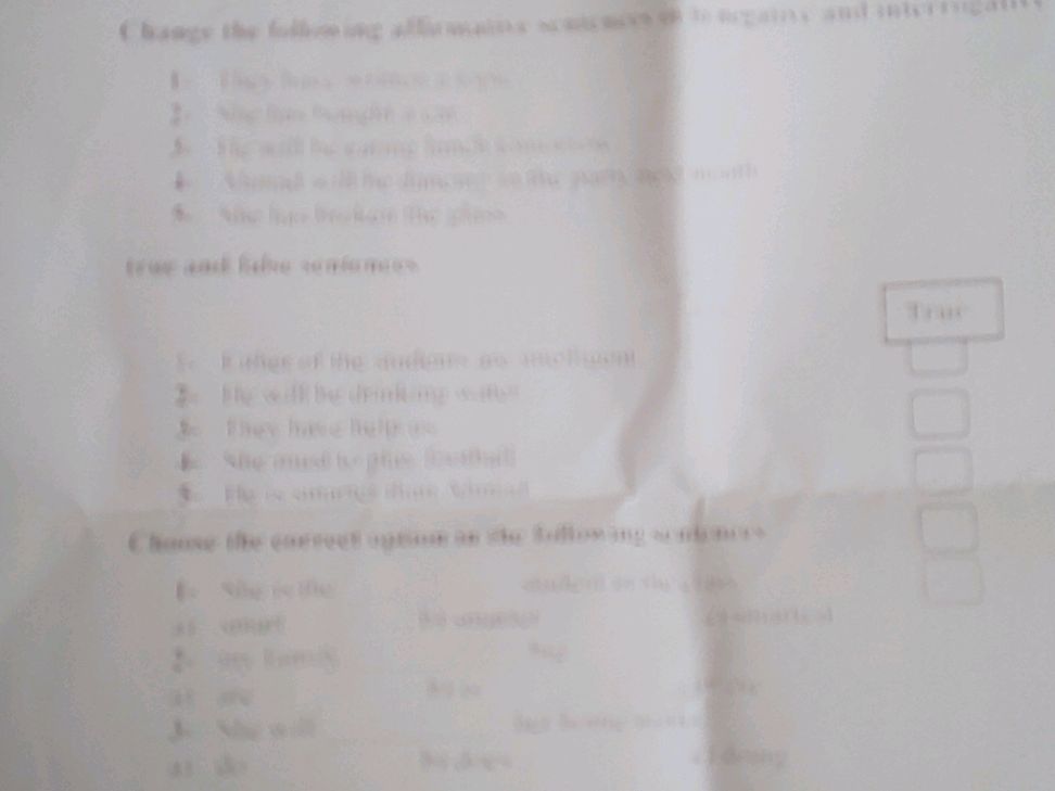 Change the following affirmative sentences | StudyX