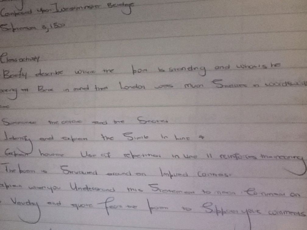 Briefly describe where the poem is standing | StudyX