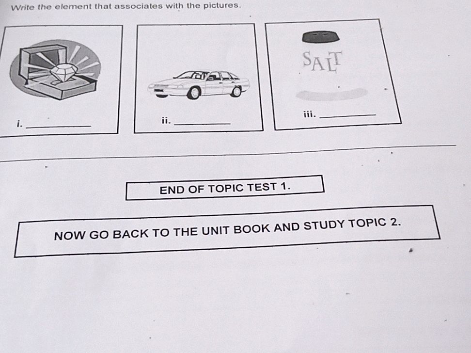 Write the element that associates with the | StudyX