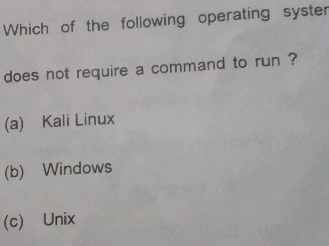 Which of the following operating system does | StudyX