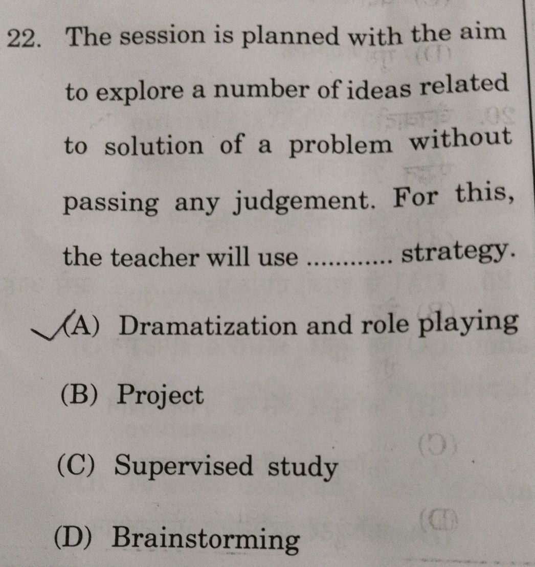22. The session is planned with the aim to | StudyX
