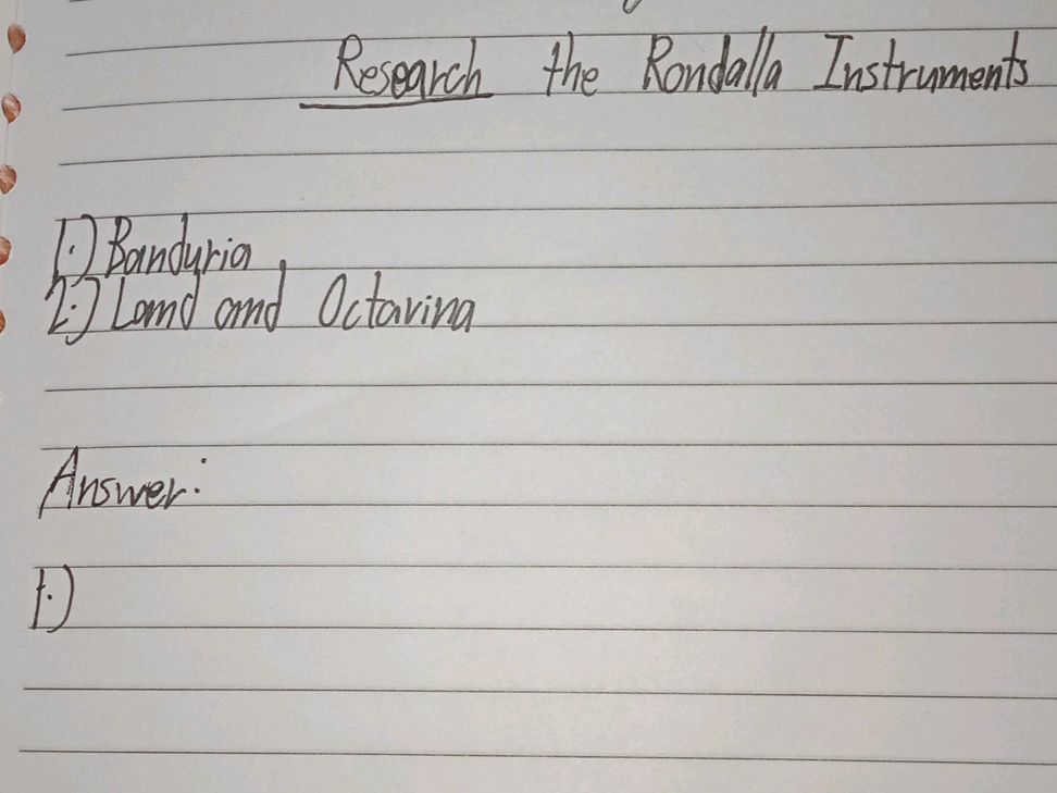 Research the Rondalla Instruments 1.) | StudyX