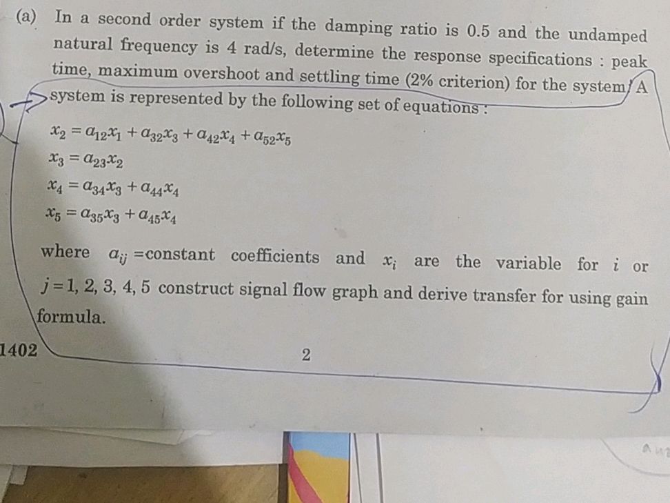 (a) In a second order system if the damping | StudyX
