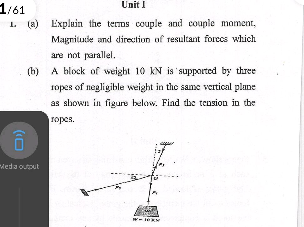 (a) Explain the terms couple and couple | StudyX