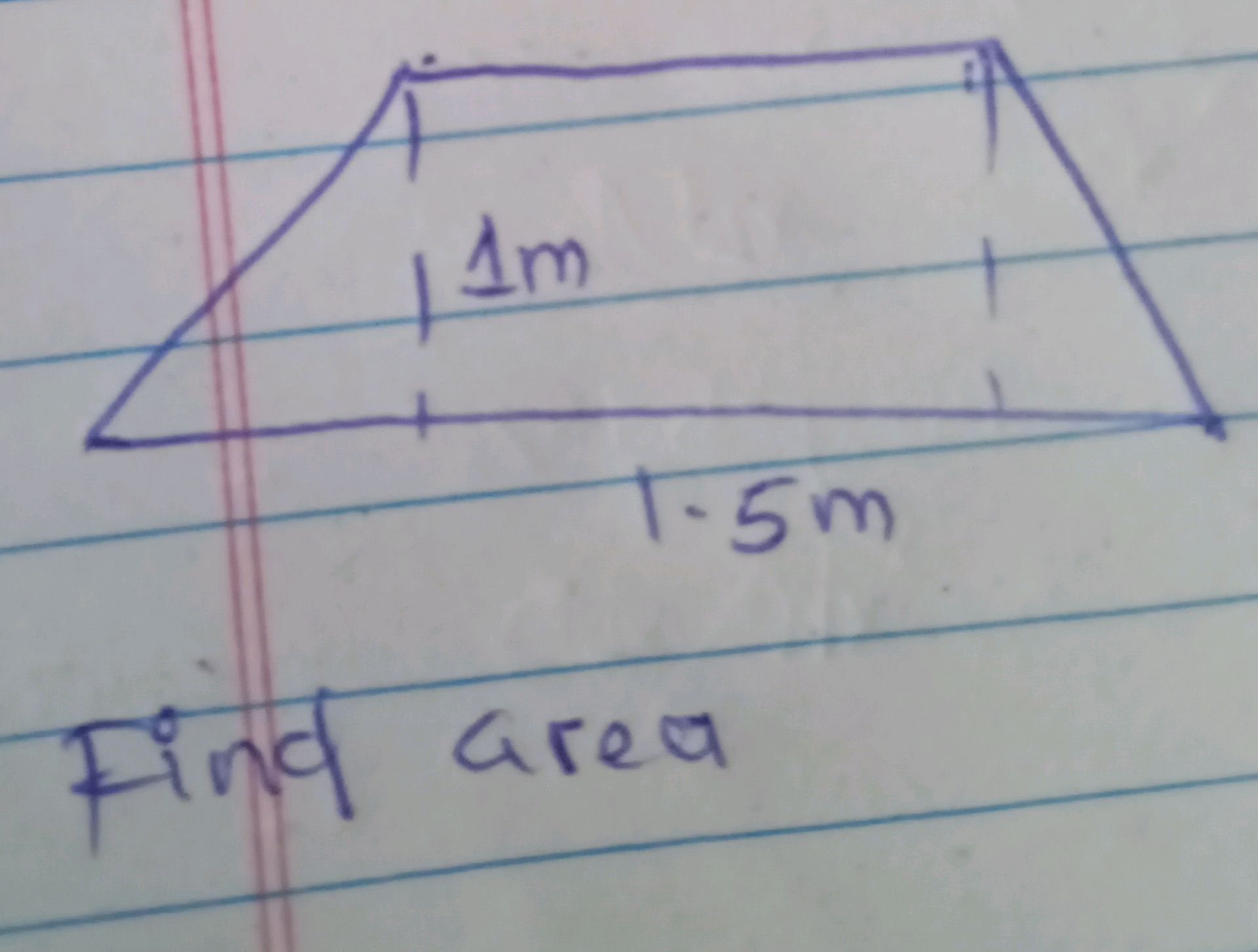 Find area (Diagram of a trapezoid with | StudyX