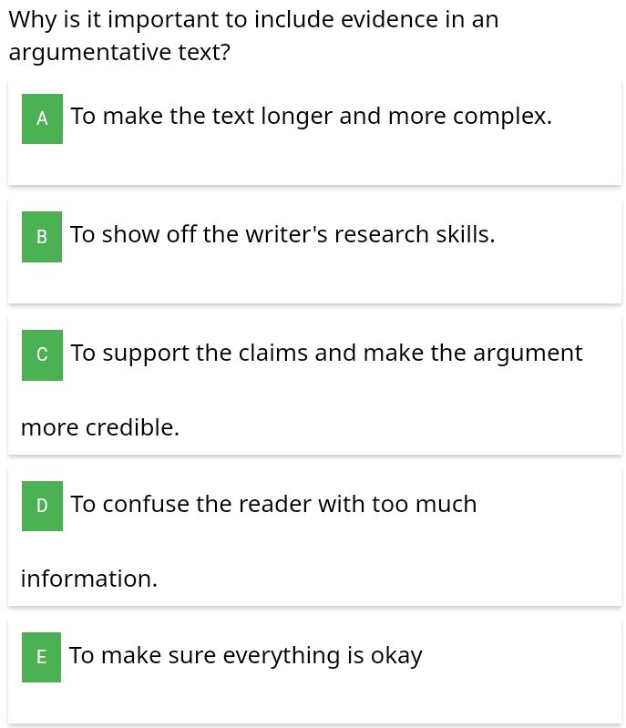 Why is it important to include evidence in | StudyX
