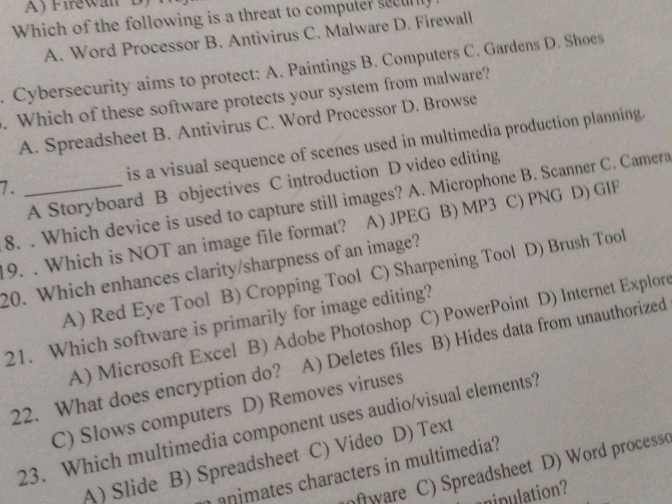 Which of the following is a threat to | StudyX