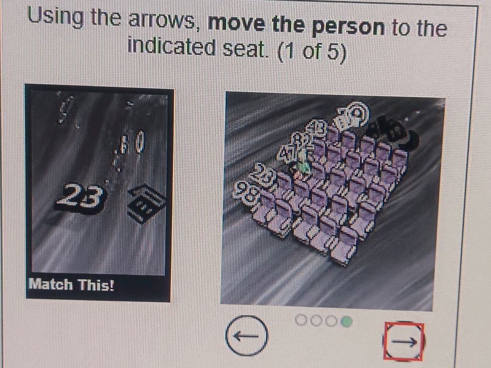 Using the arrows, move the person to the