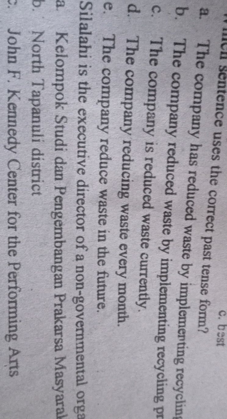 Which sentence uses the correct past tense | StudyX