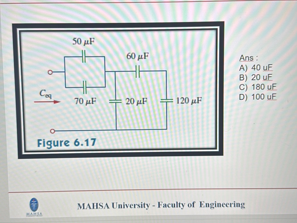 Calculate the equivalent capacitance | StudyX