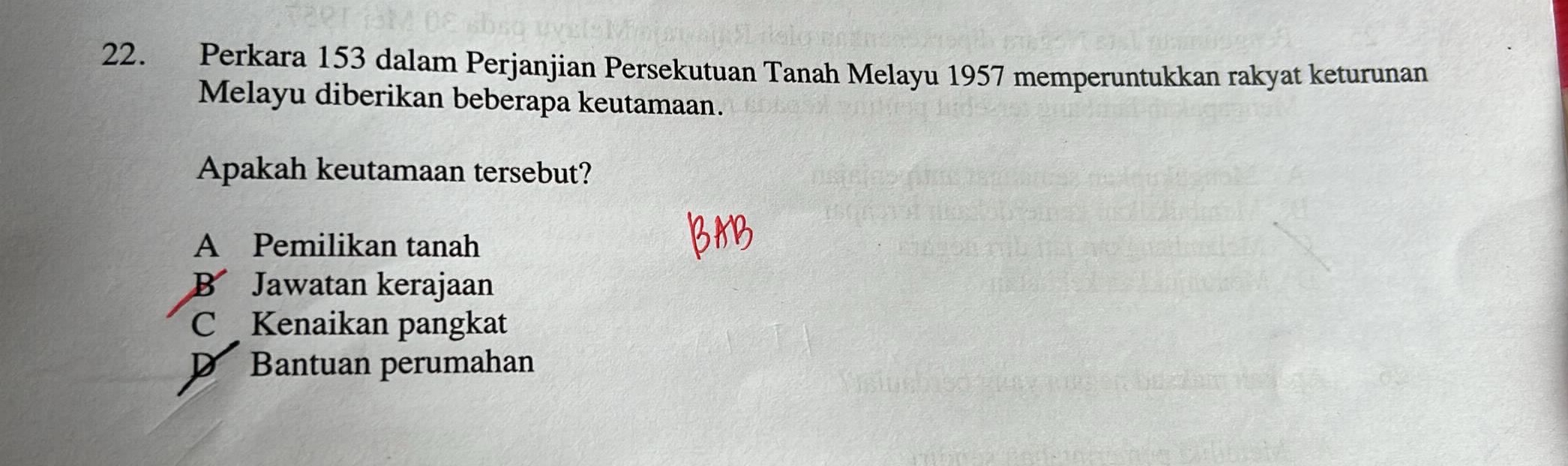 22. Perkara 153 dalam Perjanjian Persekutuan | StudyX