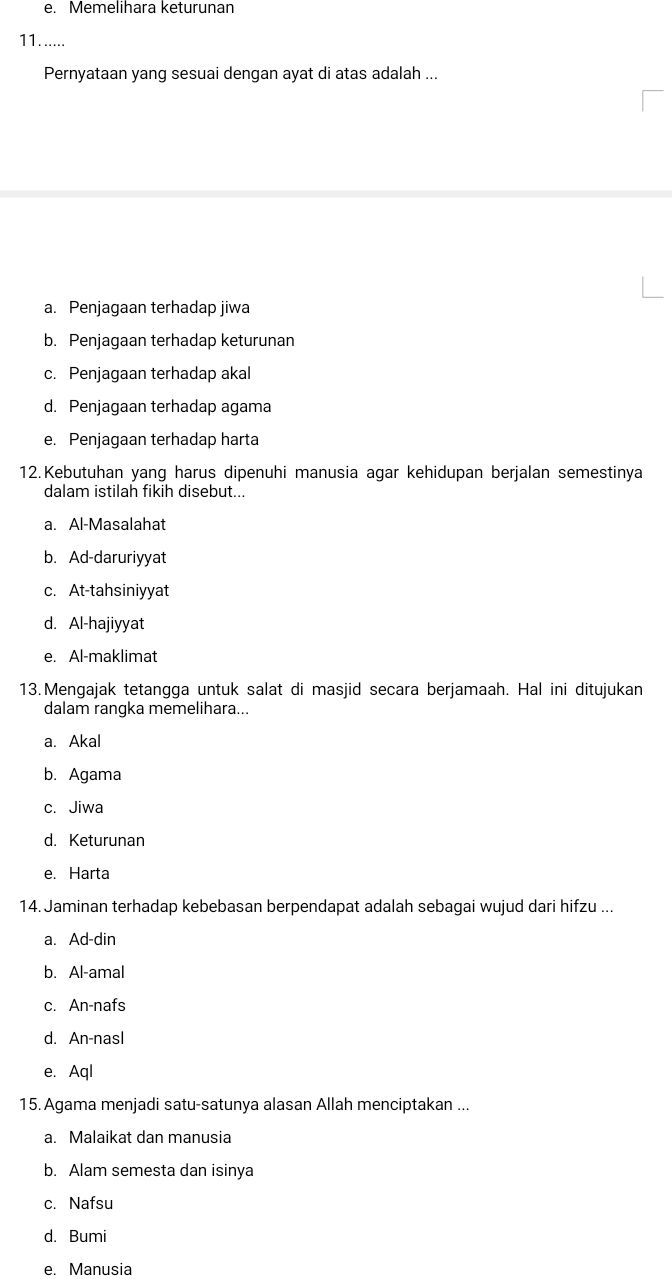 11. Pernyataan yang sesuai dengan ayat di | StudyX