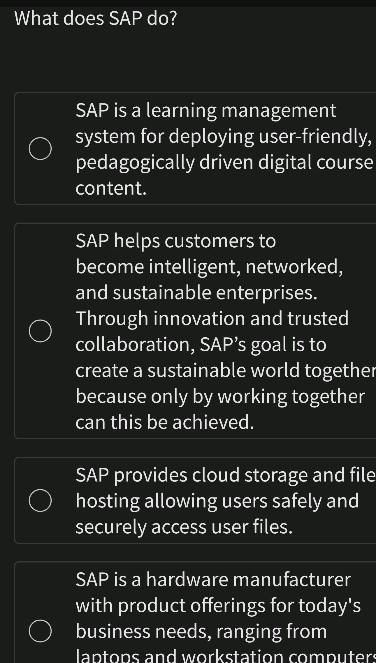 What does SAP do? SAP is a learning