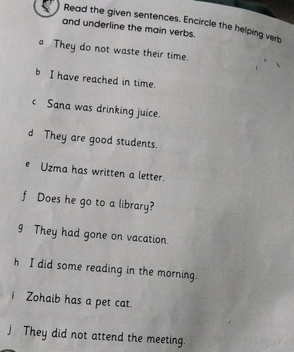 Read the given sentences. Encircle the | StudyX