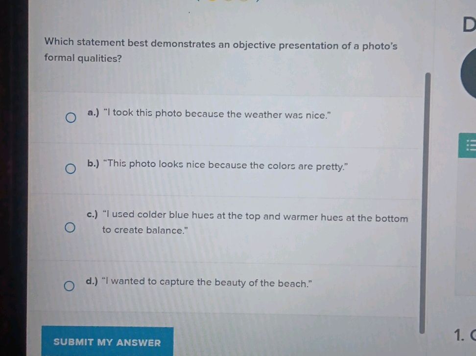 Which statement best demonstrates an | StudyX