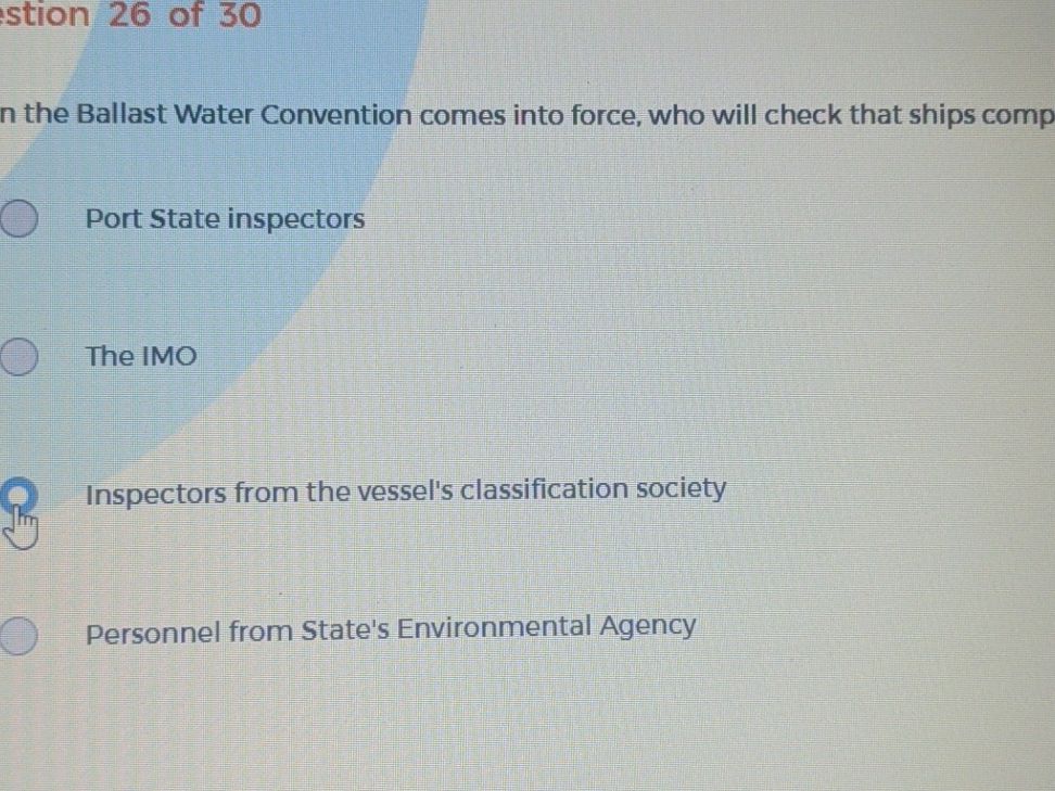 In the Ballast Water Convention comes into