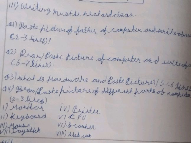 1) Paste pictures of father of computer and | StudyX