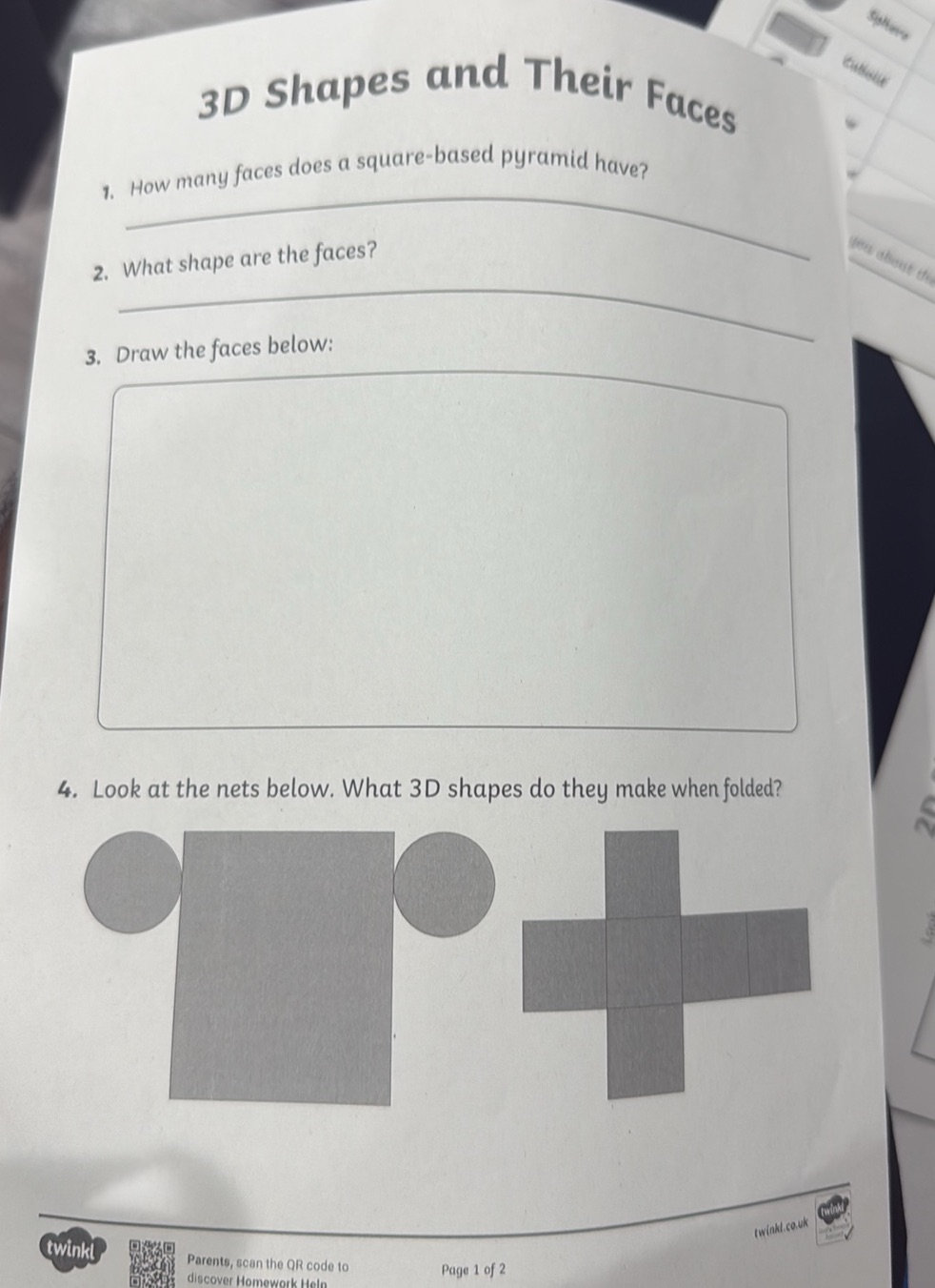 1. How many faces does a square-based | StudyX