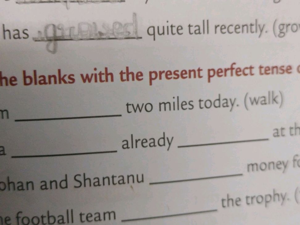 Fill the blanks with the present perfect | StudyX