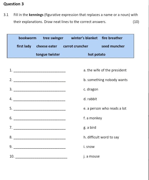 3.1 Fill in the kennings (figurative | StudyX