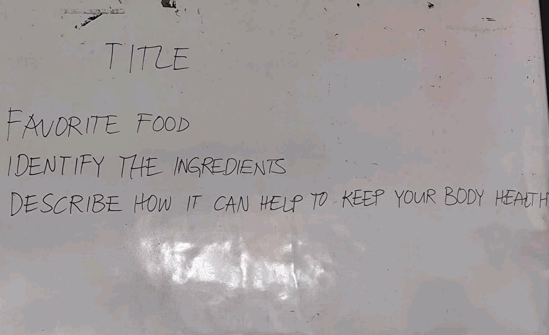 TITLE FAVORITE FOOD IDENTIFY THE | StudyX