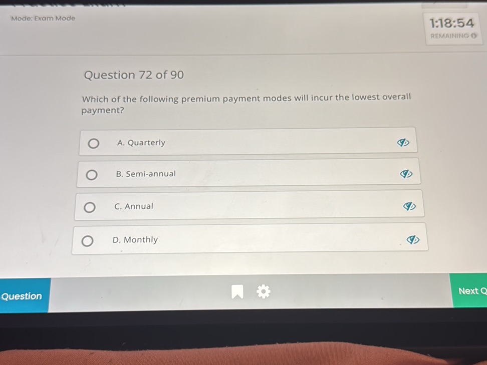 Question 72 of 90 Which of the following | StudyX