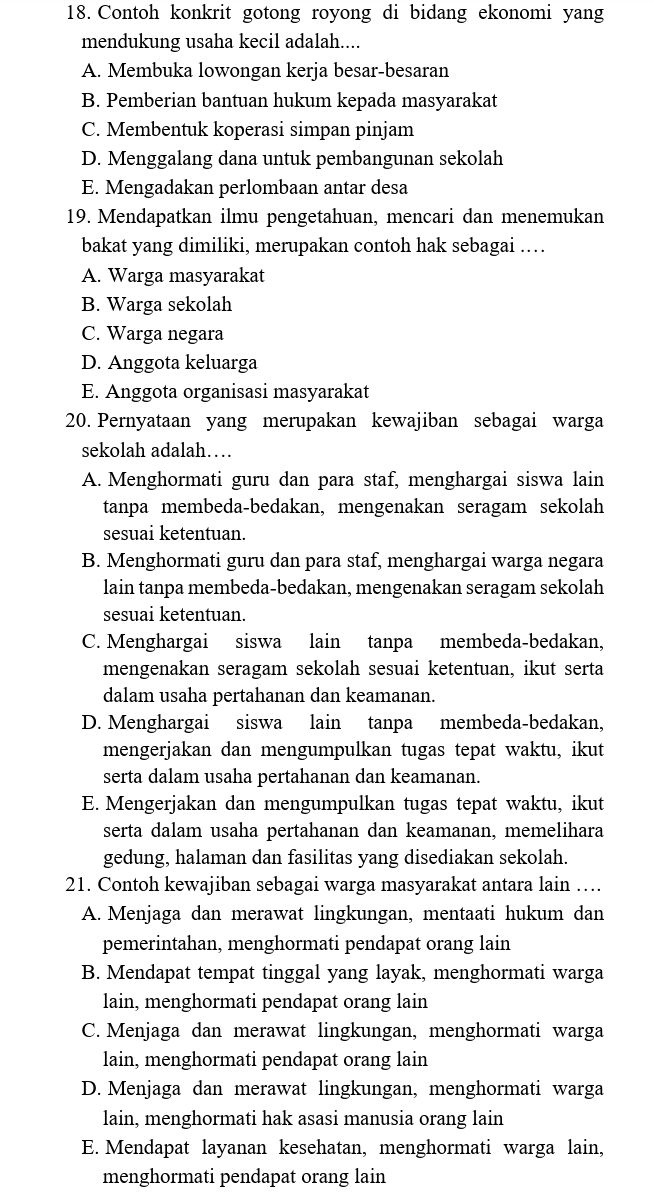 18. Contoh konkrit gotong royong di bidang | StudyX