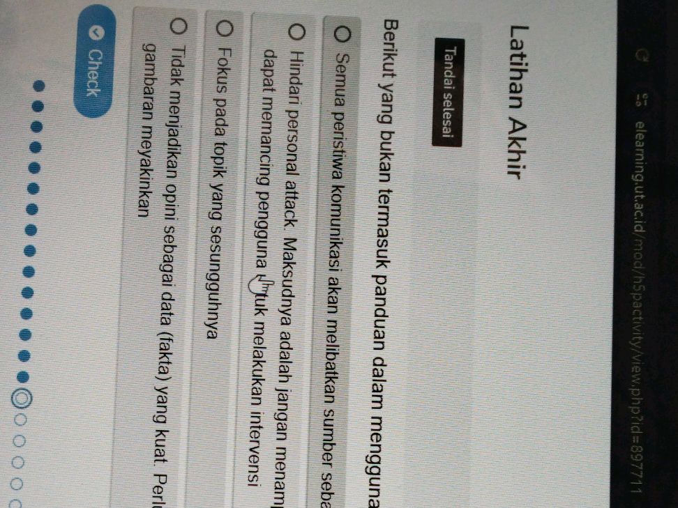 Berikut yang bukan termasuk panduan dalam | StudyX
