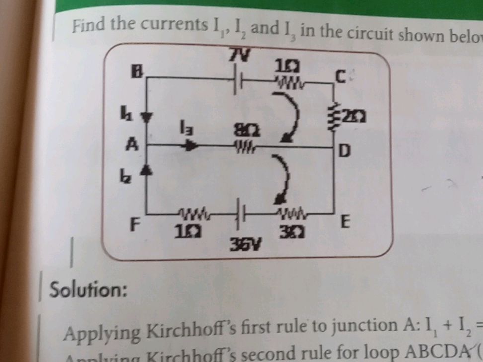 Find the currents $I_1$, $I_2$, and $I_3$ in | StudyX