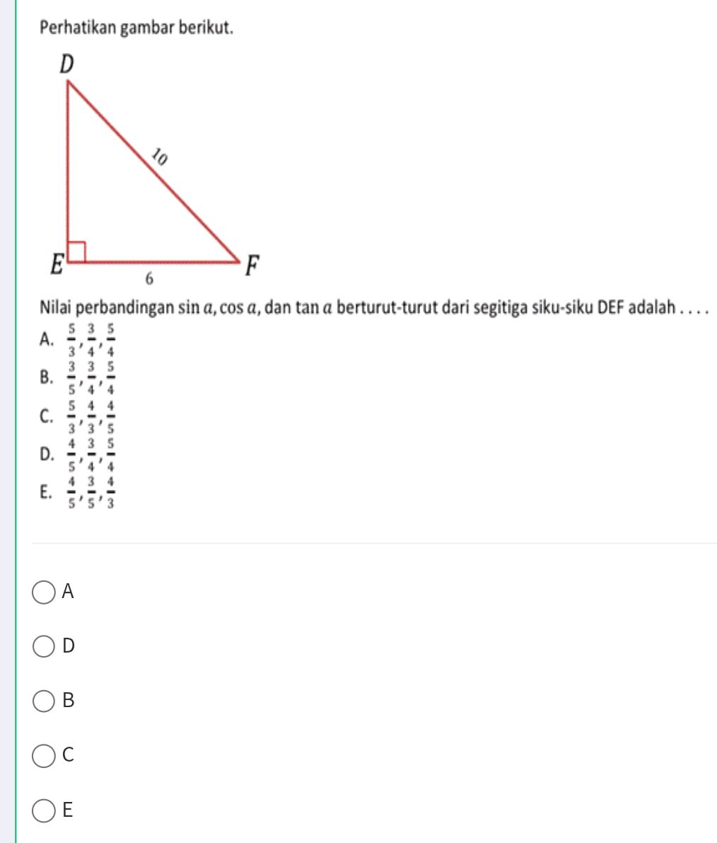Perhatikan gambar berikut. ``` D | \ | StudyX