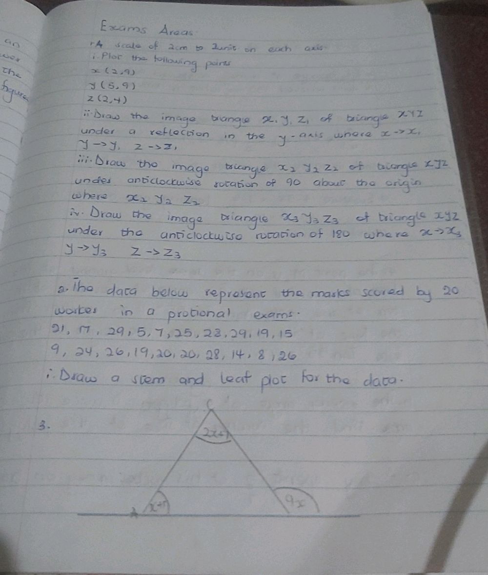 3. Draw a triangle with angles labeled as | StudyX