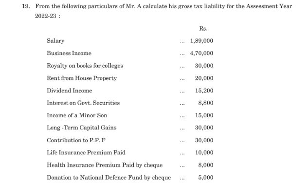 19. From the following particulars of Mr. A | StudyX