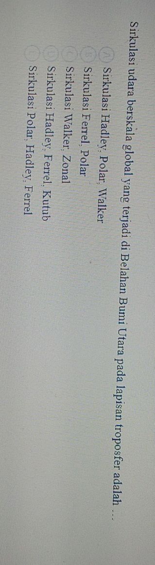 Sirkulasi udara berskala global yang terjadi | StudyX