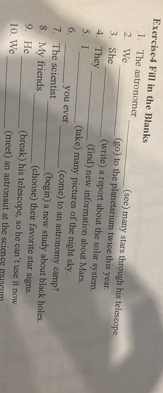 Exercise 4 Fill in the Blanks 1. The | StudyX