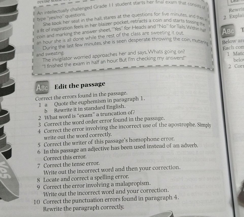 Edit the passage Correct the errors found | StudyX