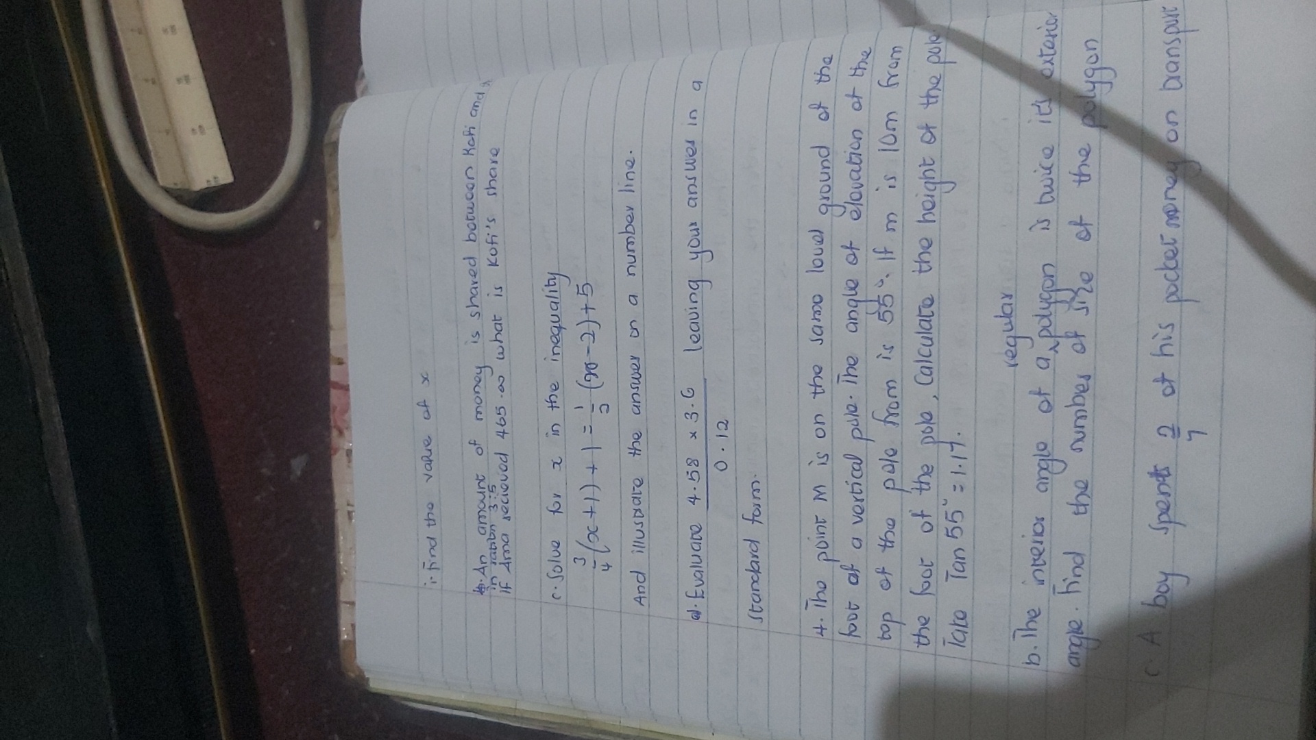 3. Draw a triangle with angles labeled as | StudyX