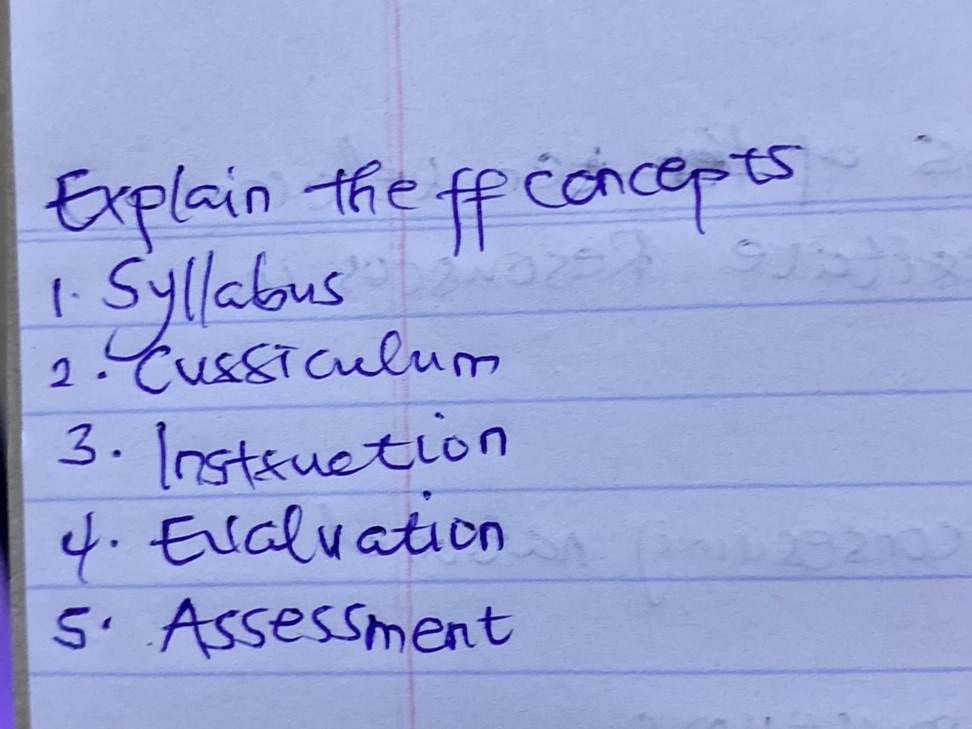 Explain the following concepts: 1. Syllabus | StudyX