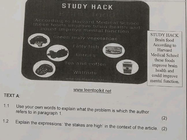 TEXT A: 1.1 Use your own words to explain | StudyX