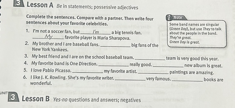 Complete the sentences. Compare with a | StudyX