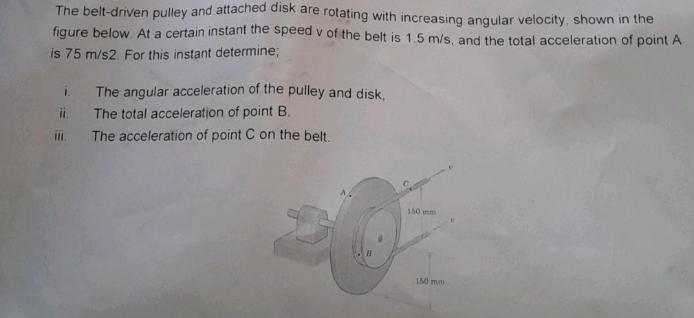 The belt-driven pulley and attached disk are | StudyX