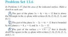 The part of the plane $3x + 4y + 6z = 12$