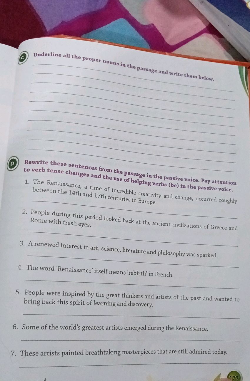 Underline all the proper nouns in the | StudyX