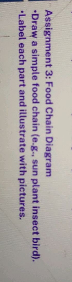 Assignment 3: Food Chain Diagram Draw a | StudyX